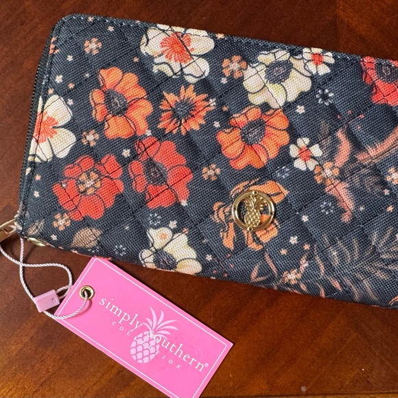 Simply Southern | Bags | Simply Southern Black Floral Wallet | Poshmark